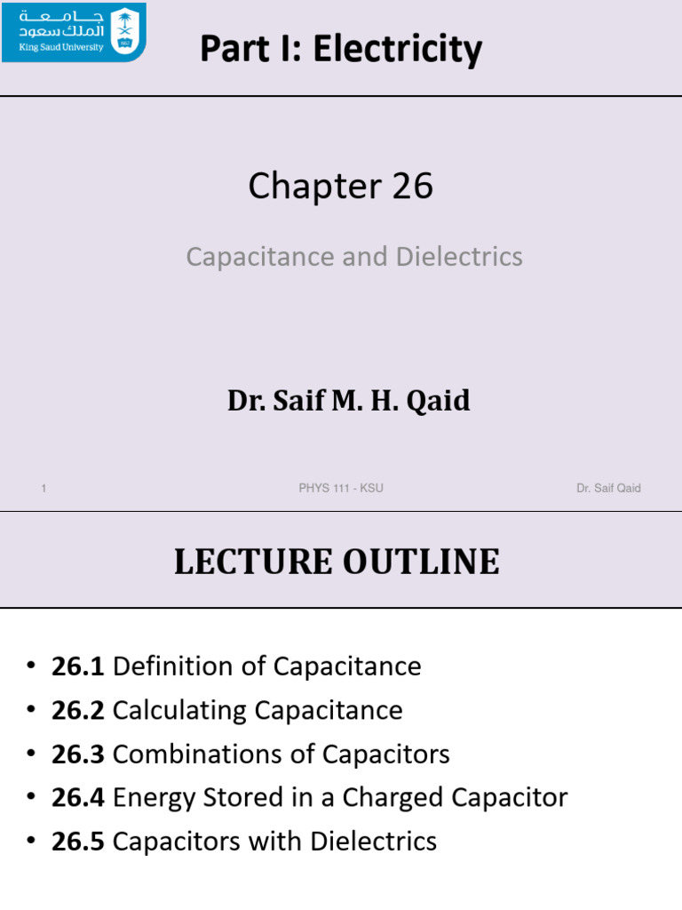 Phys 111 Lec 789 Capacitors | PDF | Science & Mathematics Phys 111 Lec 789 Capacitors | PDF | Science & Mathematics