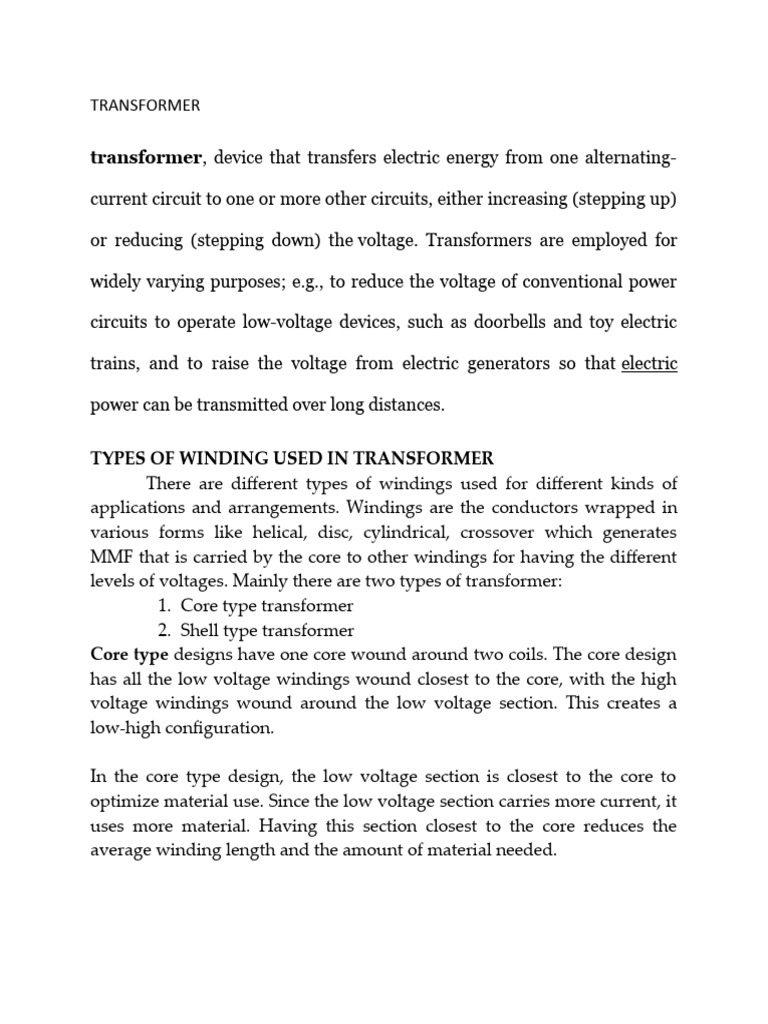 TRANSFORMER | PDF | Transformer | Electric Power