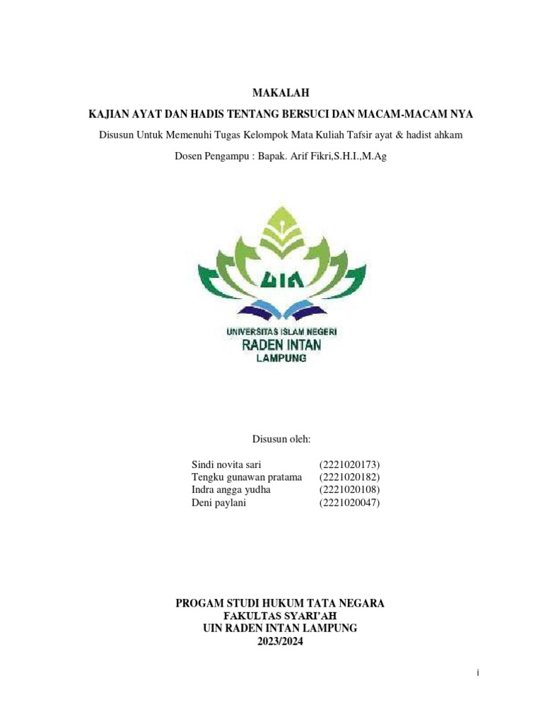 Makalah Tafsir Ayat & Hadist Ahkam | PDF