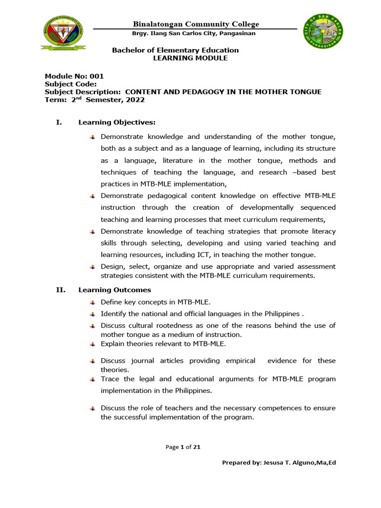 MTB Mle | PDF | Constructivism (Philosophy Of Education) | Second Language Acquisition