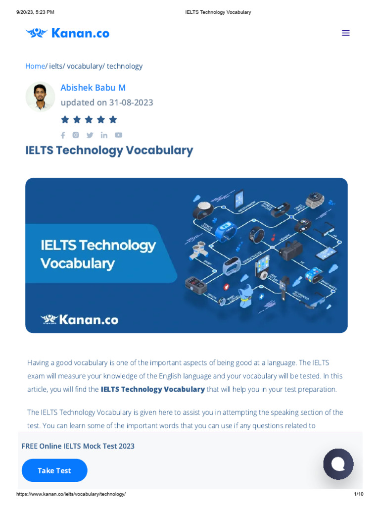 IELTS Technology Vocabulary | PDF | Internet | Smartphone