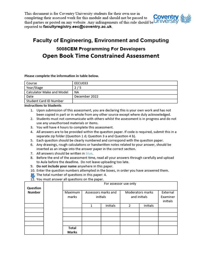 5008CEM DEC 2022 Paper | PDF | Thread (Computing) | Mathematical Logic
