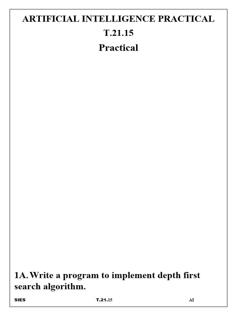 Artificial Intelligence Practical | PDF Artificial Intelligence Practical | PDF