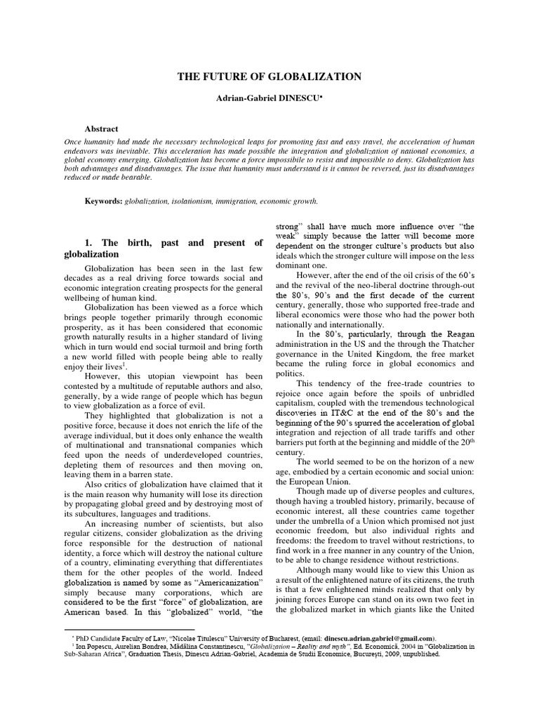 The Future of Globalization Explained | PDF