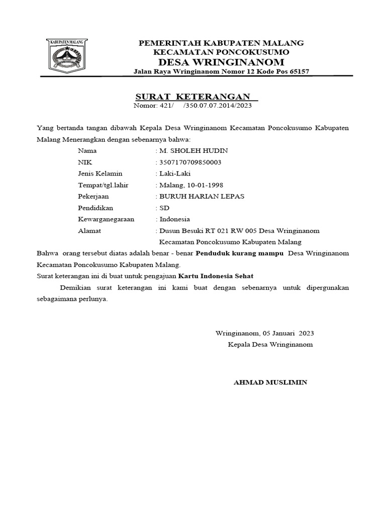 Tidak Mampu 05-01-2023 | PDF Tidak Mampu 05-01-2023 | PDF