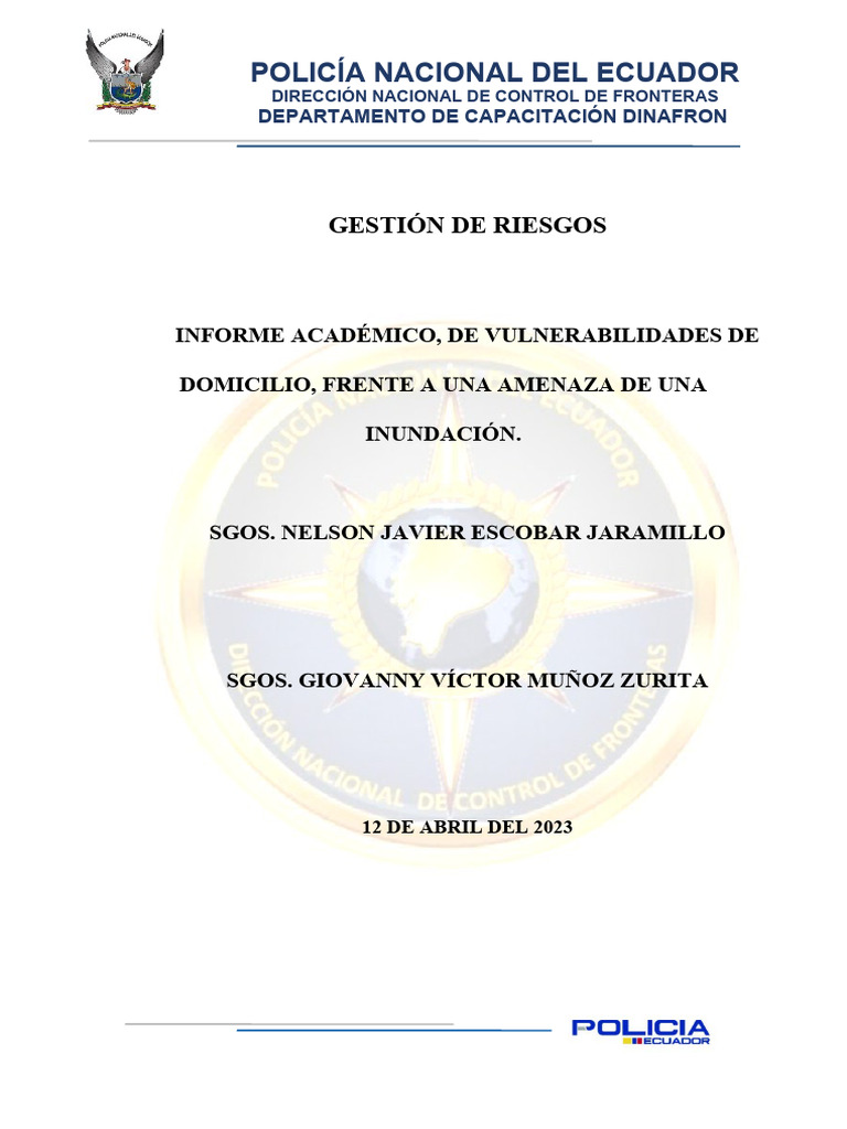 Informe de Riesgo | PDF