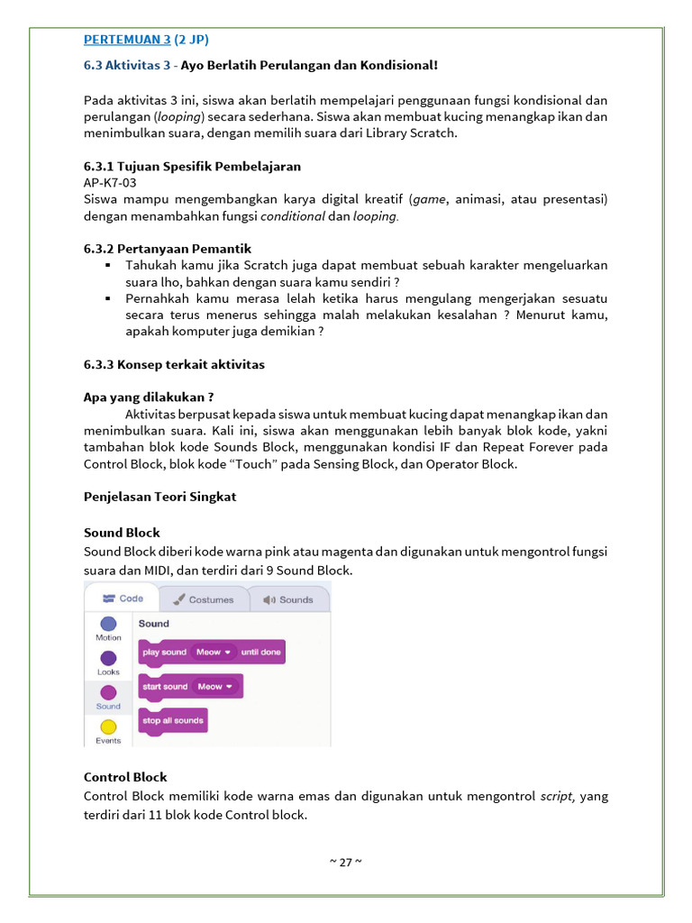 Detail Pertemuan - Ayo Berlatih Perulangan Dan Kondisional | PDF