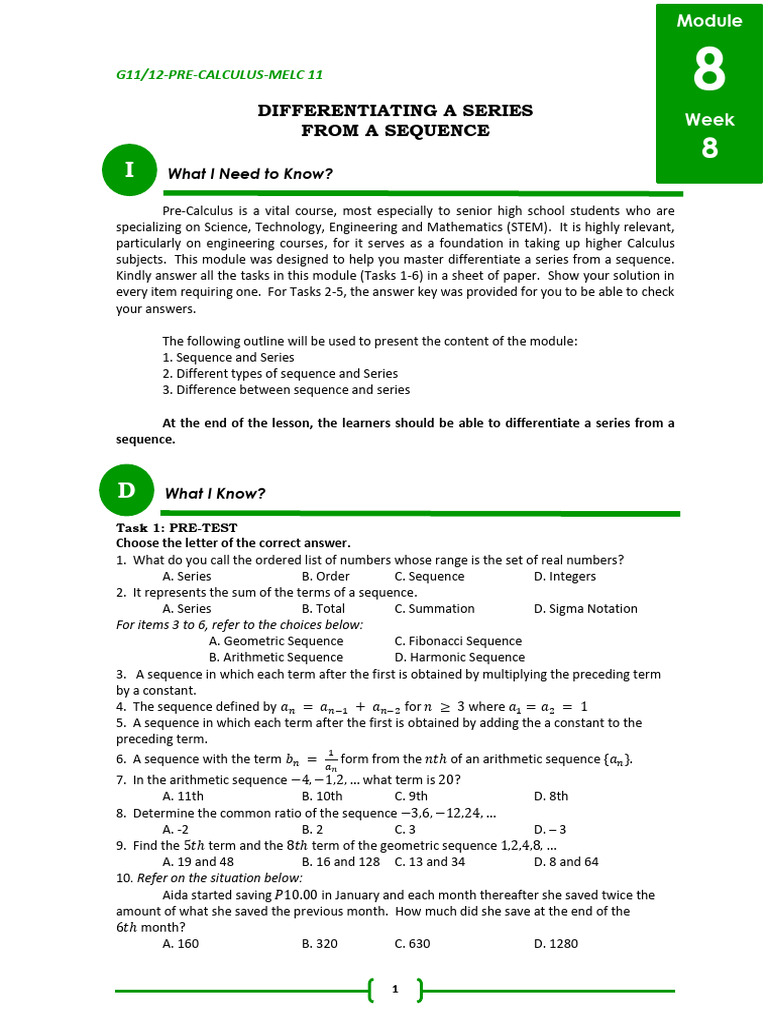 Module Pre Cal - Week 8 | PDF