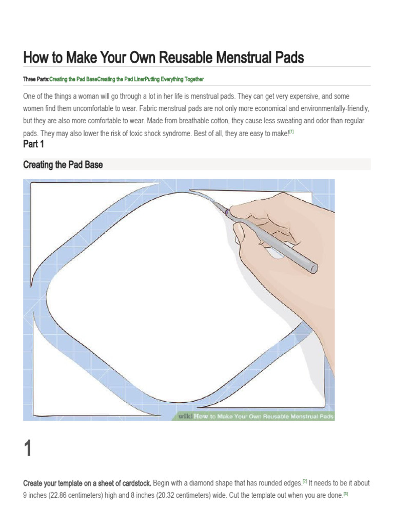 DIY Reusable Menstrual Pads Guide | PDF | Home & Garden | Art