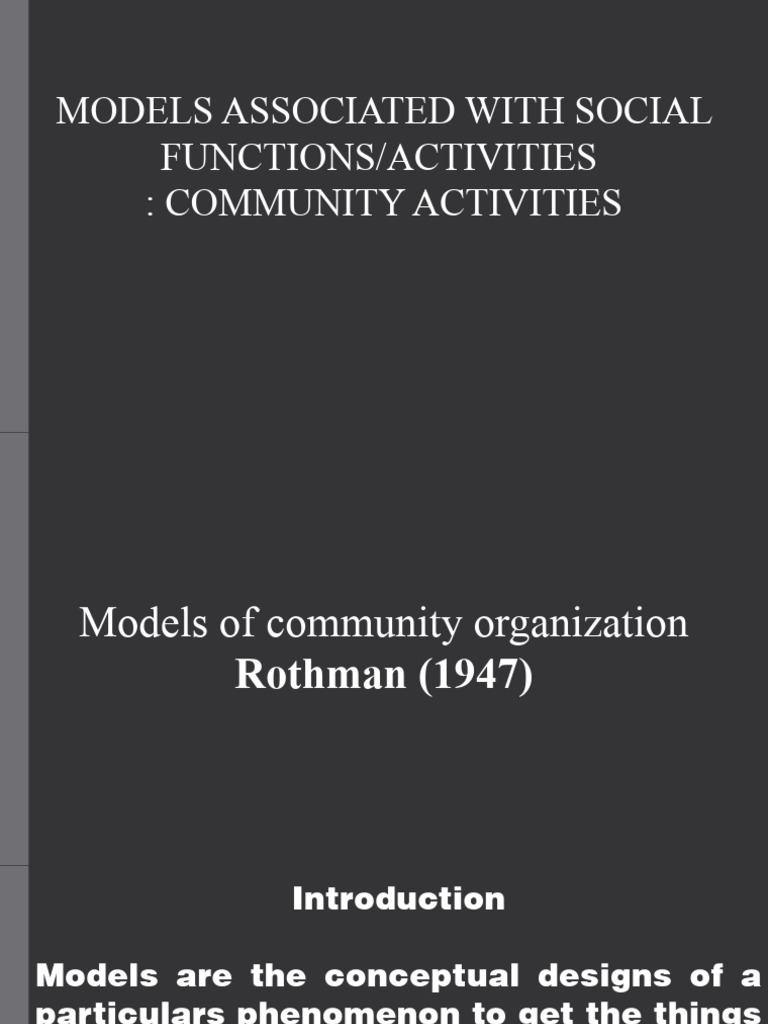 Community Activities | PDF | Conceptual Model | Community
