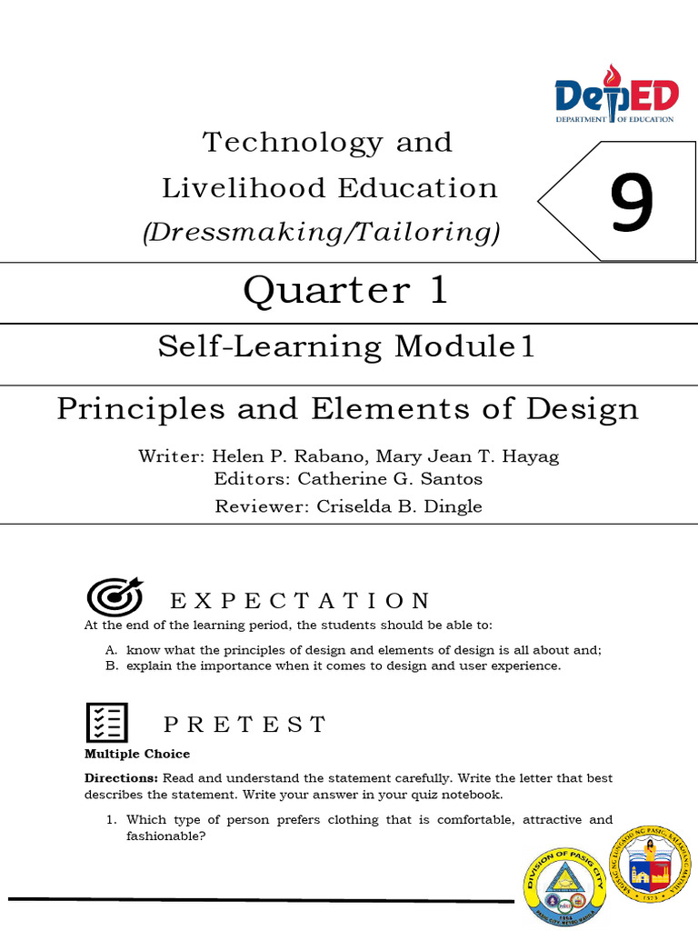 Tle Dressmaking 9 Q1 M1 | PDF