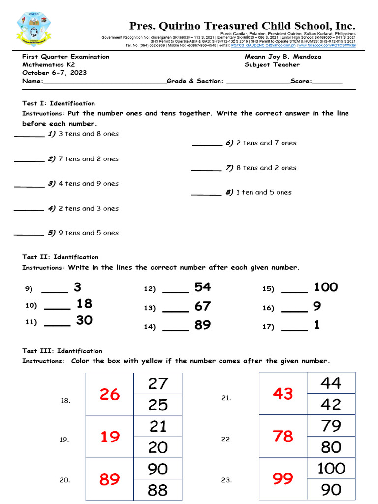 Mathematics K2 | PDF | Schools