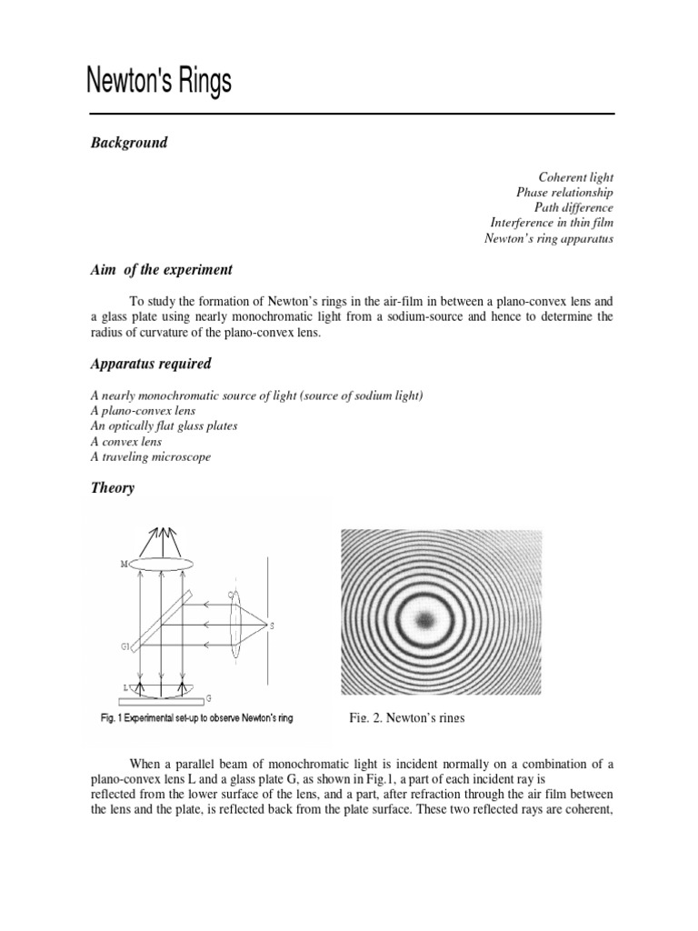Newton's Rings | PDF | Radiation | Scientific Phenomena