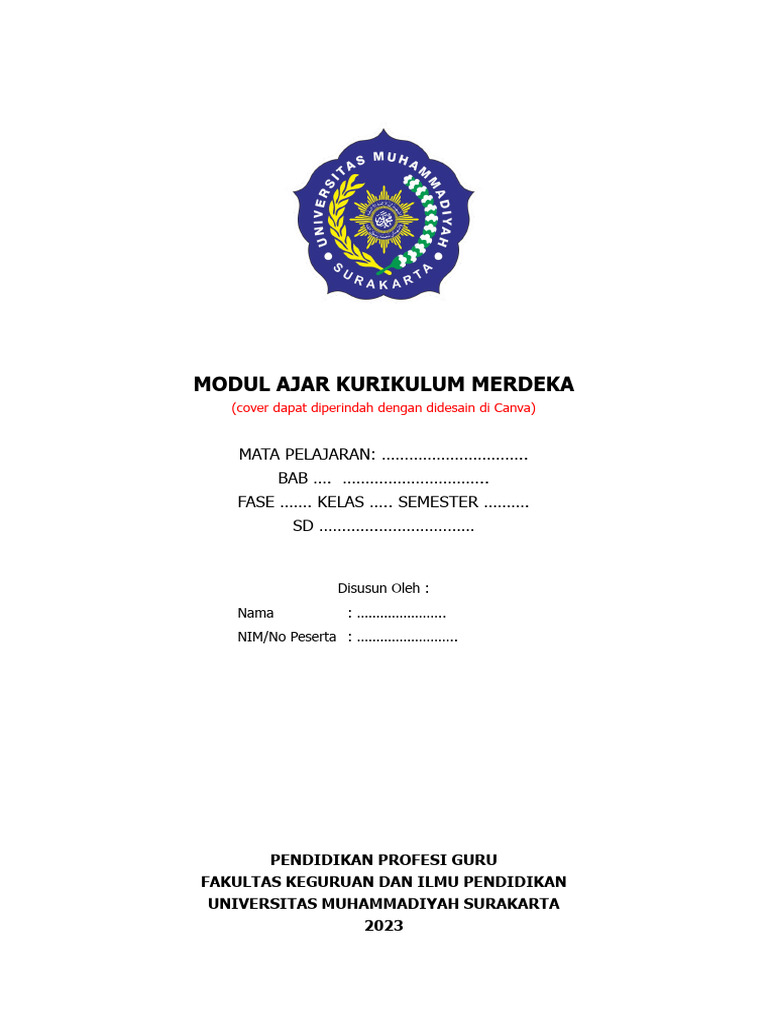 Template Modul Ajar PPG UMS | PDF