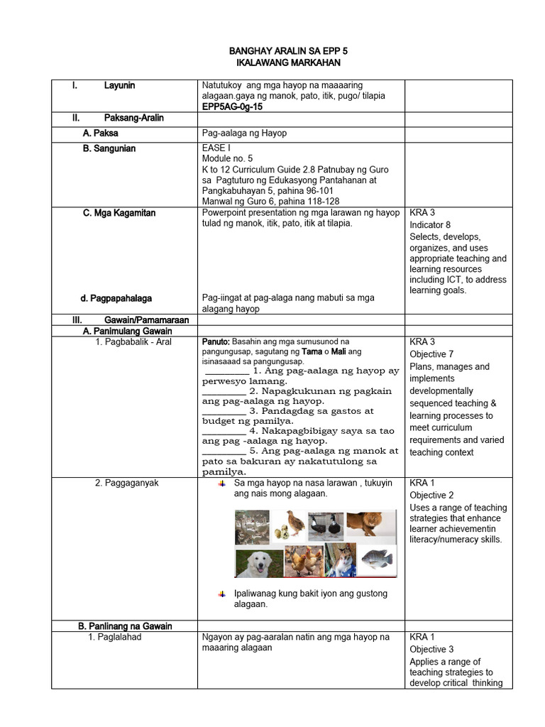 Lesson Exemplar in Epp Q2 | PDF