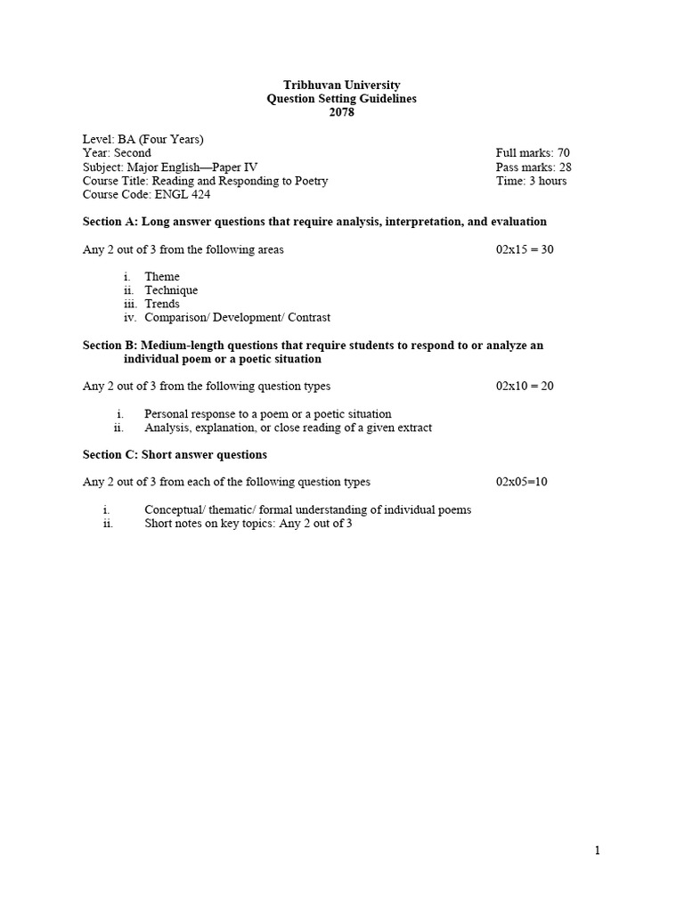 BA-Second-Year-Model-Question-Maj.-Eng.-Poetry-IV-ENGL-424 (1) | PDF ...