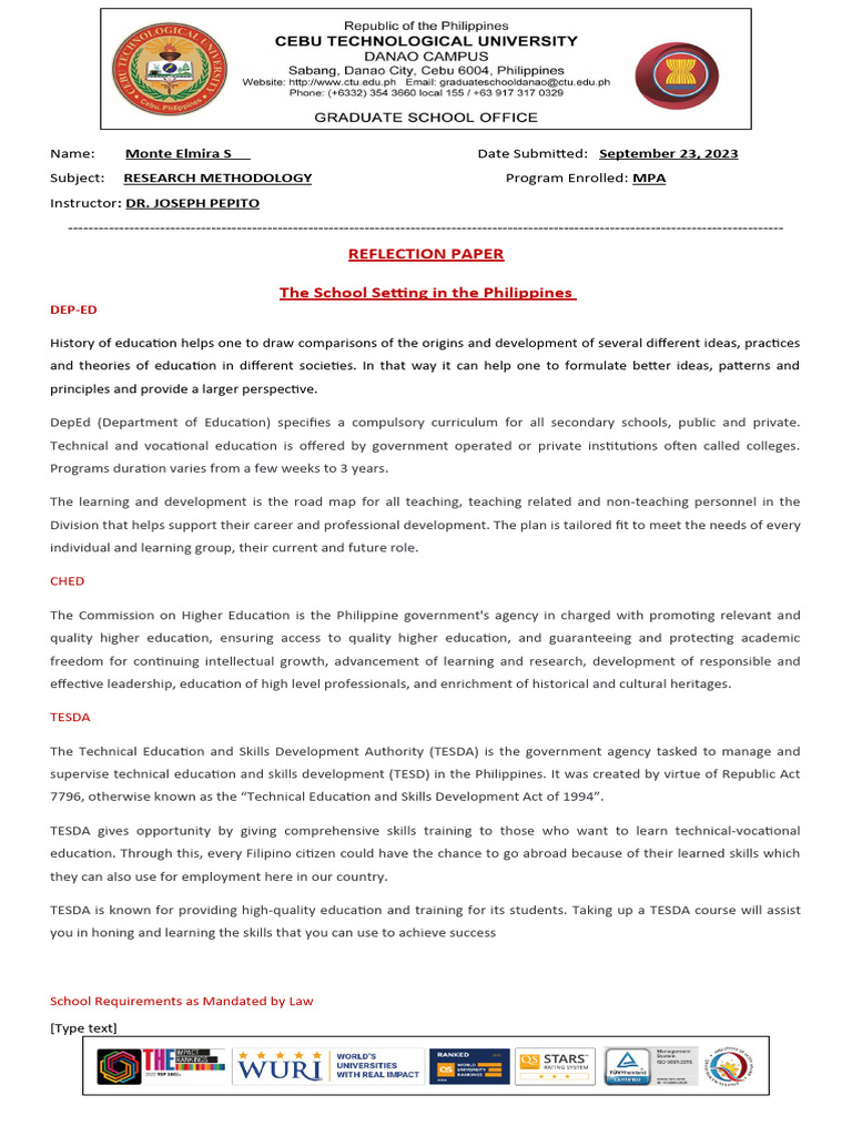 REFLECTION.-Sept-2 2023 | PDF