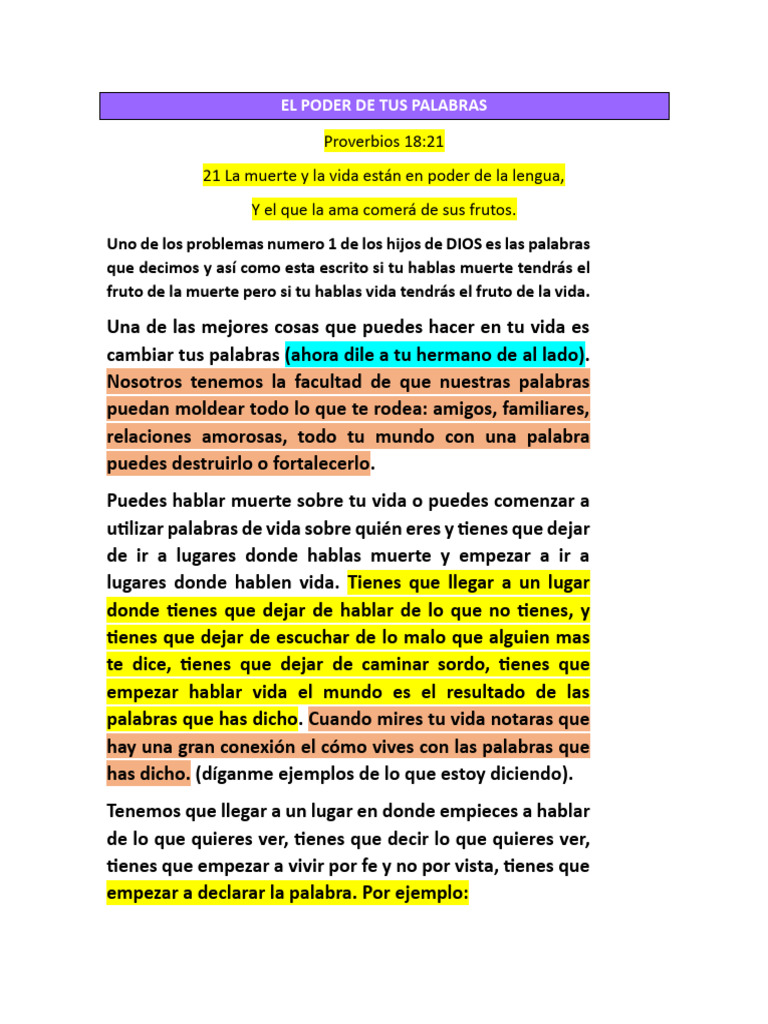 El Poder Transformador de las Palabras | PDF