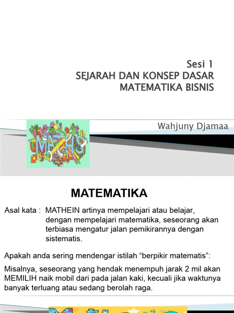 Sesi 1 Dan 2 Matematika Bisnis | PDF