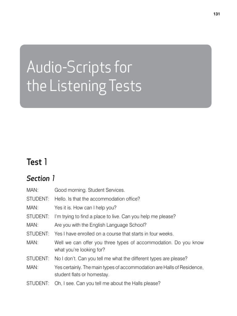 Audio-Scripts For The Listening Tests: Test 1 | PDF | Tropical Cyclones ...