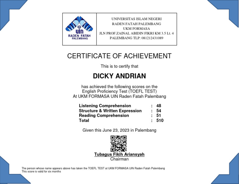 Toefl Dicky Andrian | PDF