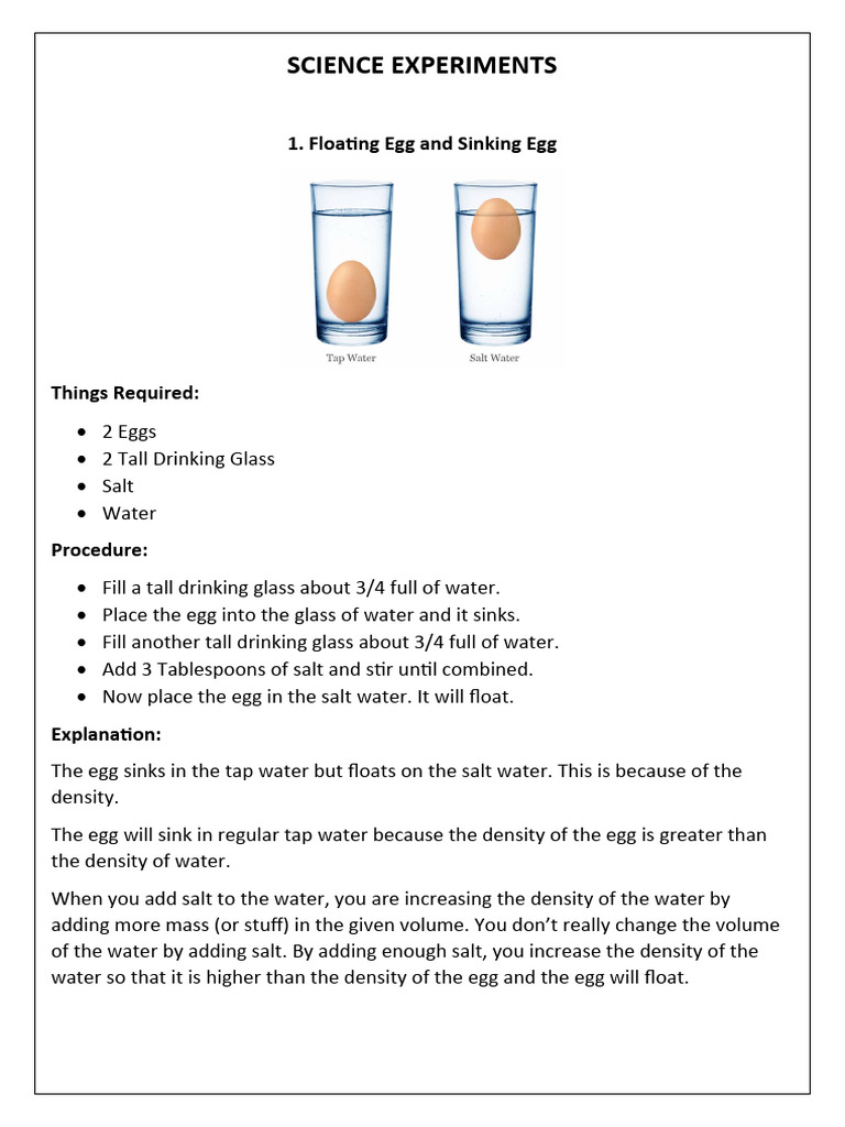Science Experiments | PDF