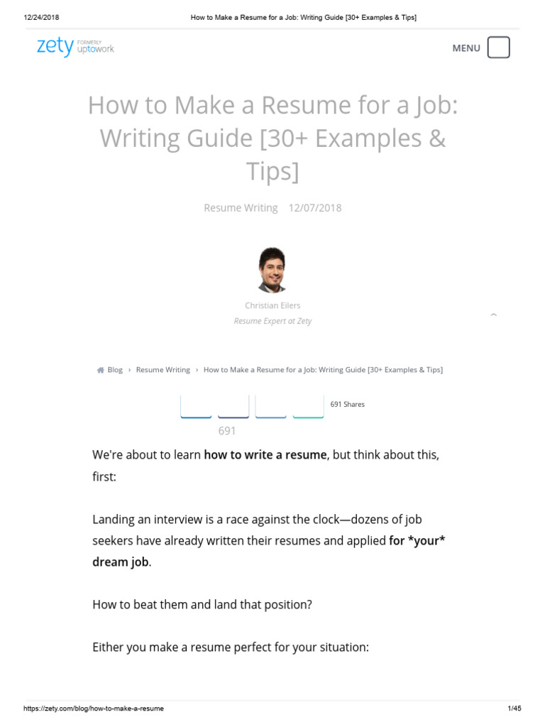 How to Make a Resume for a Job_ Writing Guide [30+ Examples & Tips ...