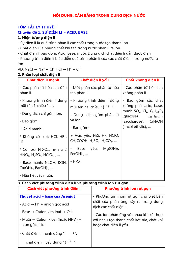Bai Tap Hoa Hoc 11 Can Bang Hoa Hoc | PDF