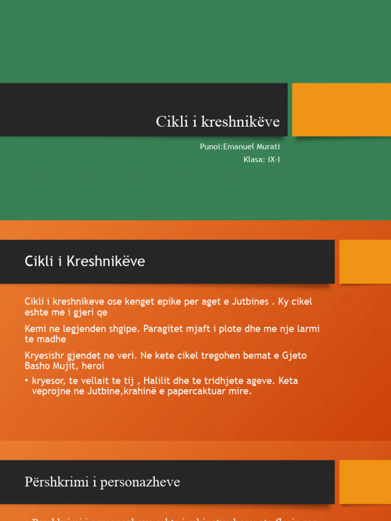 Cikli i Kreshnikëve Prezantim. | PDF