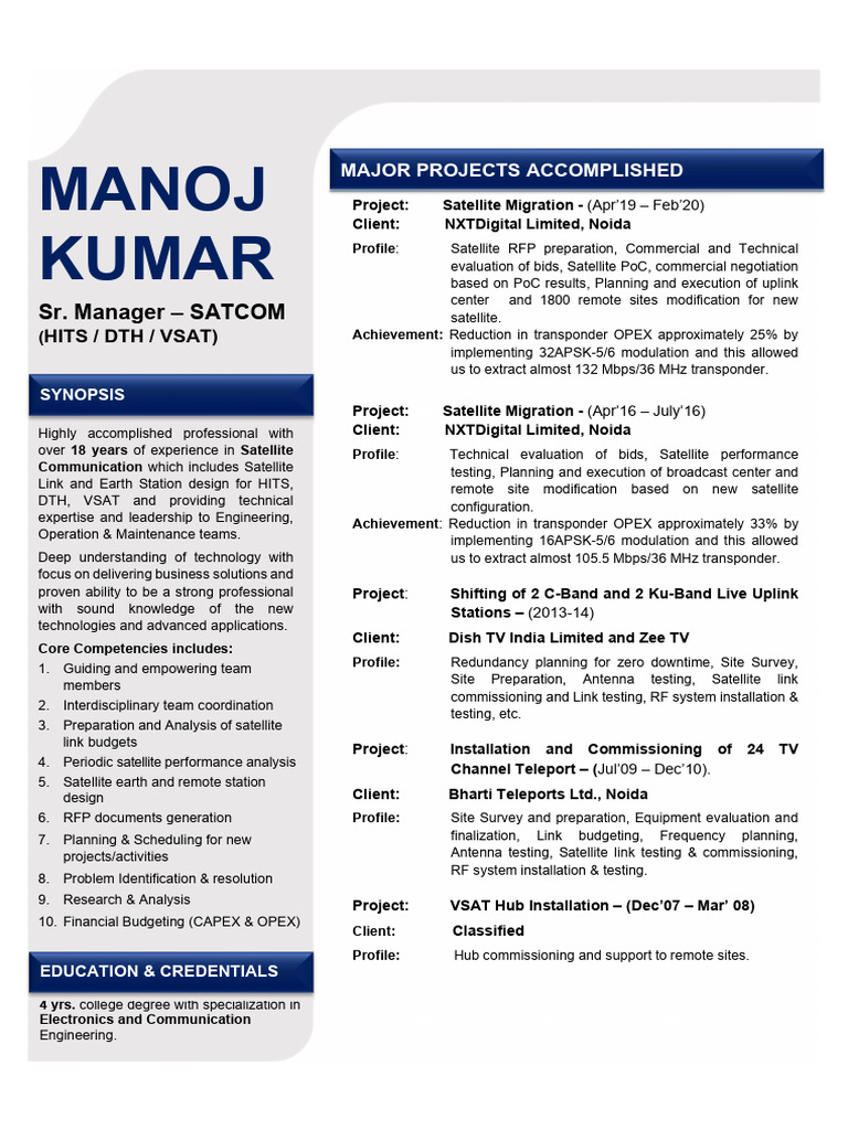 CV_Manoj Kumar_12082023 | PDF