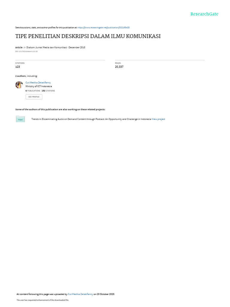 Metode Penelitian Deskriptif | PDF | Science | Scientific Method