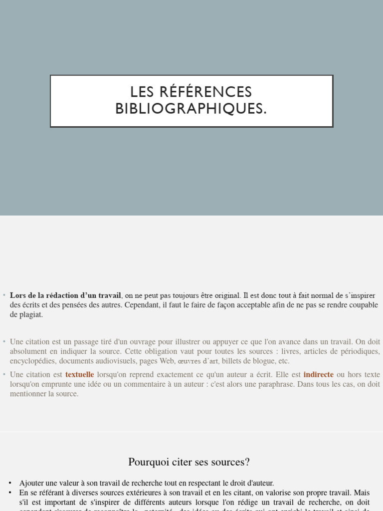 Les Références Bibliographiques | PDF