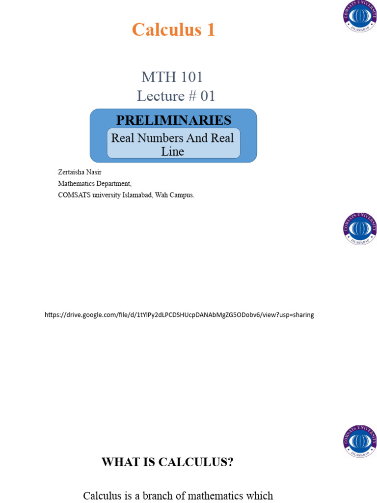 Introduction to Real Numbers in Calculus | PDF | Numbers | Real Number