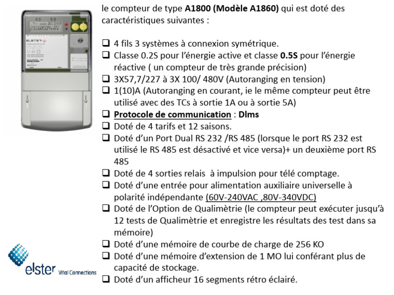 Fiche Technique Elster A1860 | PDF
