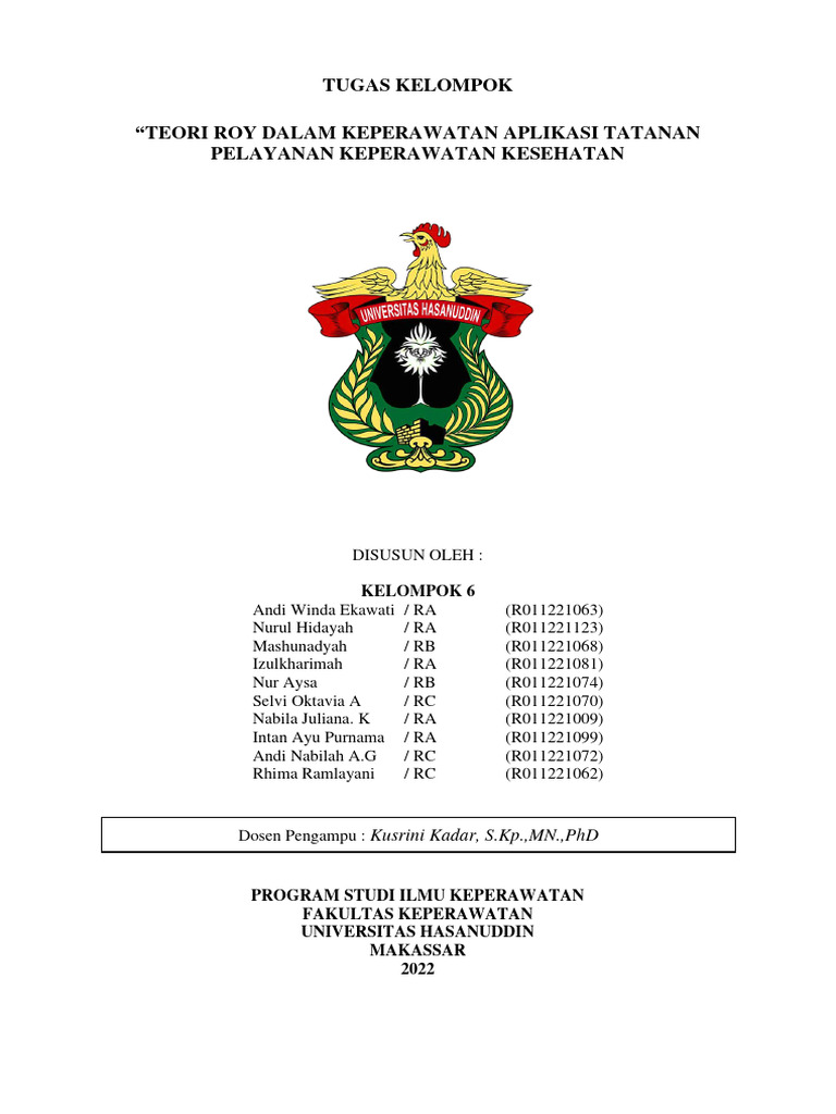 Teori Roy dalam Keperawatan Kesehatan | PDF | Karier & Perkembangan ...
