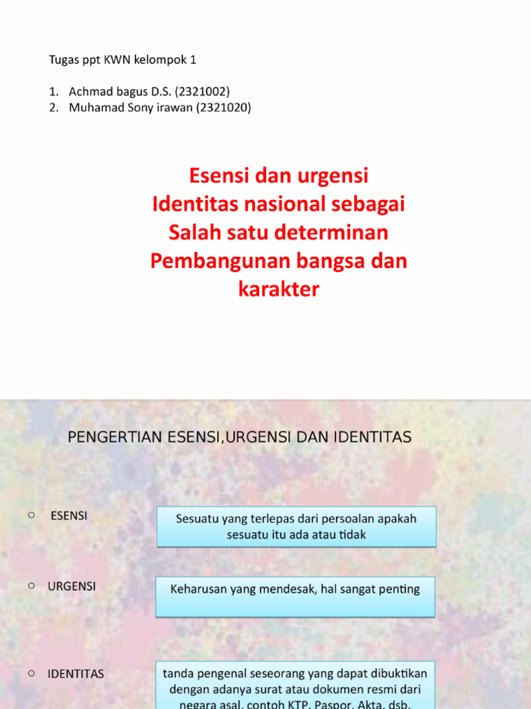 Esensi Dan Urgensi Identitas Nasional Sebagai Salah Satu Determinan Pembangunan Bangsa Dan ...