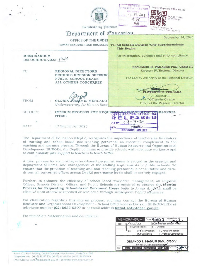 2023-09-20 Interim Process For Requesting School-Based Personnel Items | PDF | Technology ...