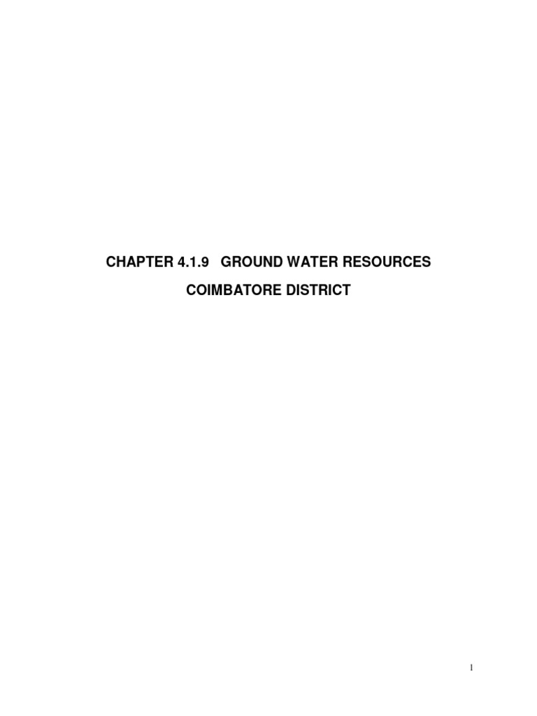 Notes On Coimbatore District | PDF | Groundwater | Earth Sciences