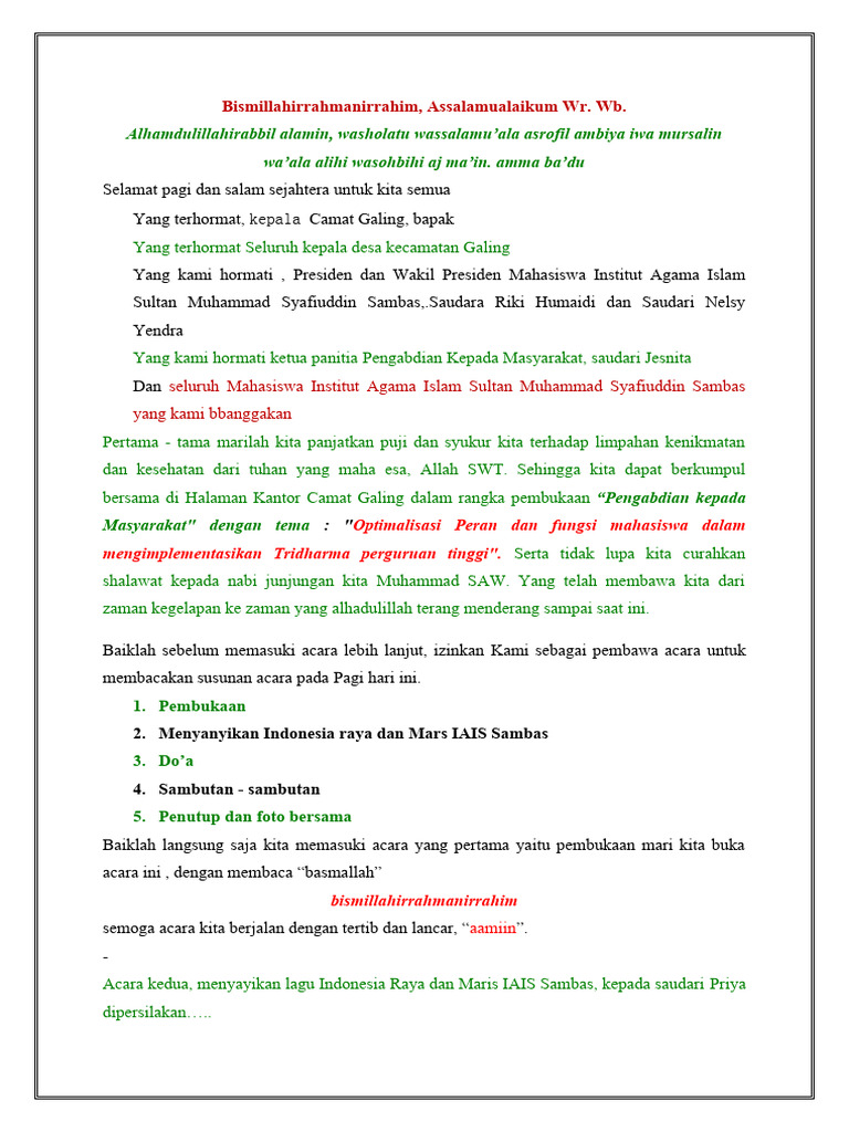 Teks Mc Pembukaan Pkm G Pdf