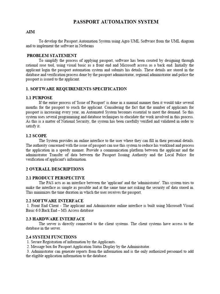 PASSPORT AUTOMATION SYSTEM | PDF