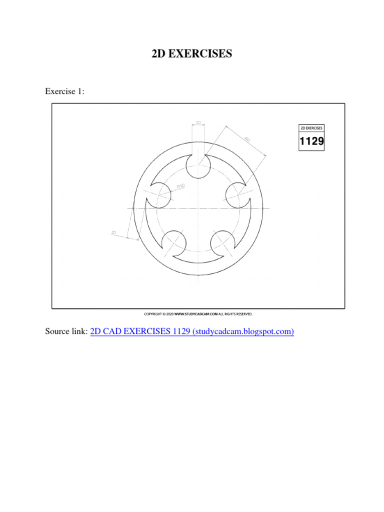 2D CAD Exercises Collection | PDF