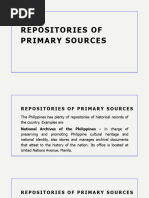 Kinds and Repositories of Primary Sources | PDF | Primary Sources | Archive
