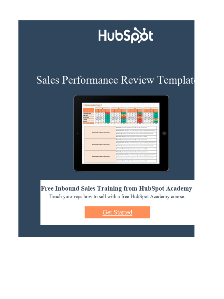 HubSpot Sales Performance Review Template | PDF