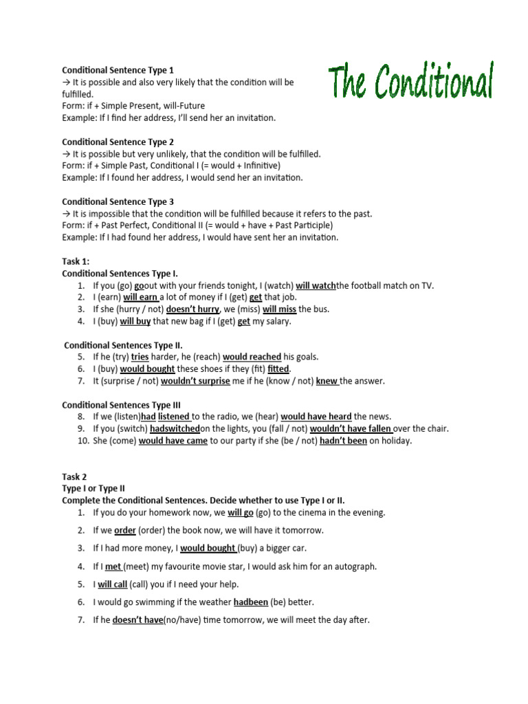 Understanding Conditional Sentences | PDF