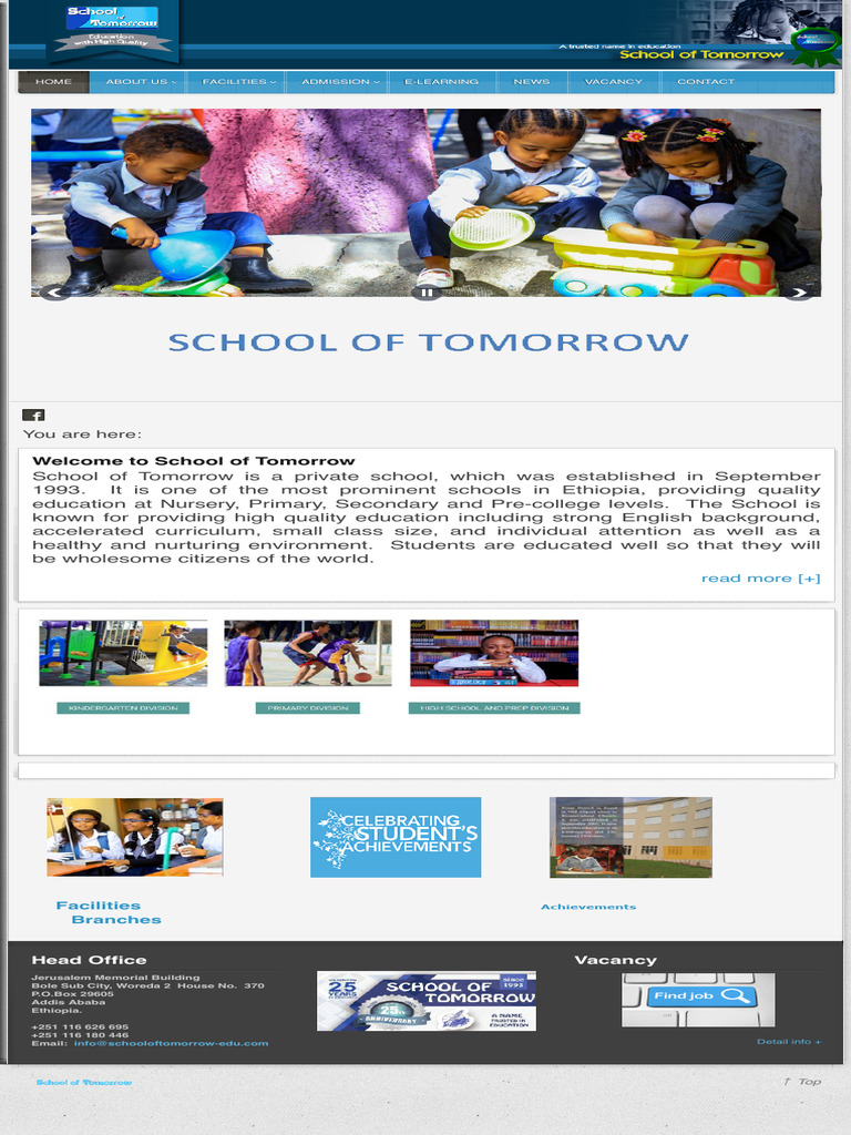 School of Tomorrow Overview in Ethiopia | PDF