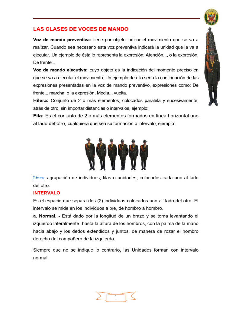 Clases y Tipos de Voces de Mando | PDF