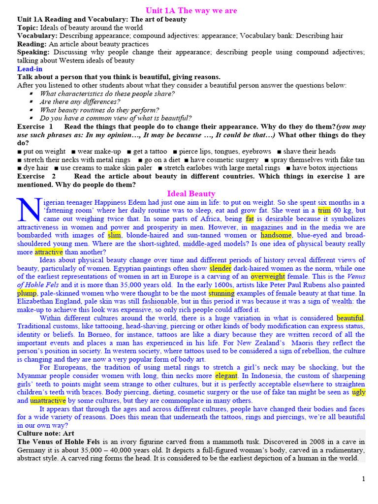 Tasks Unit 1a+b | PDF | Hair | Zebra