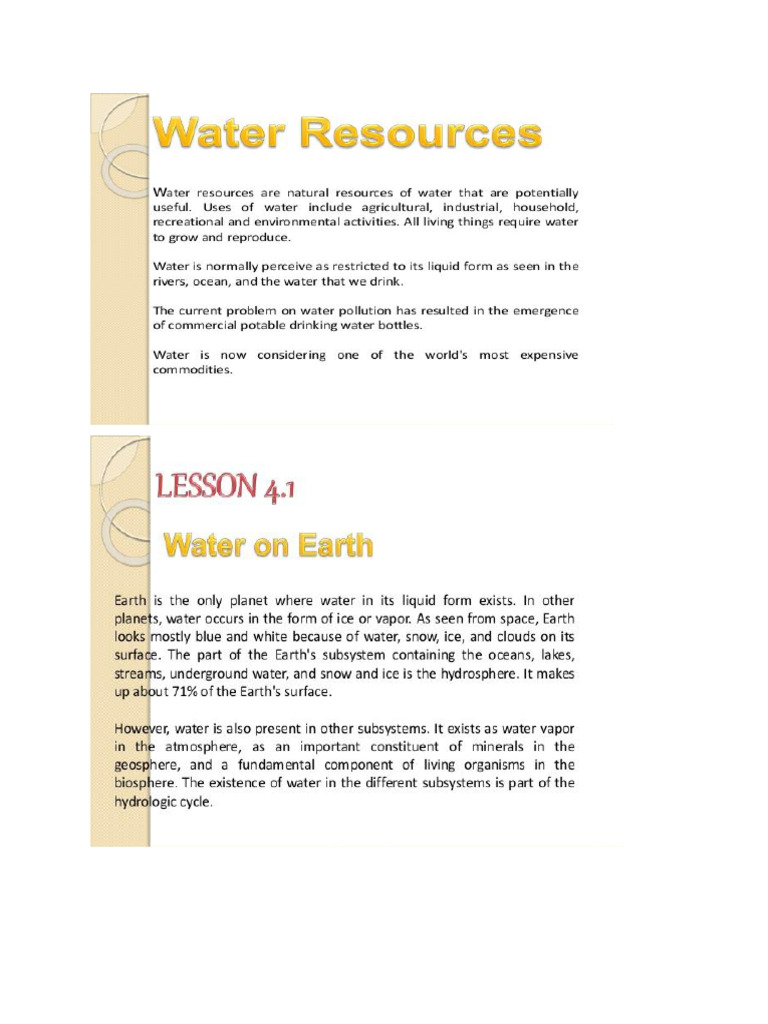 Water As A Resource | PDF