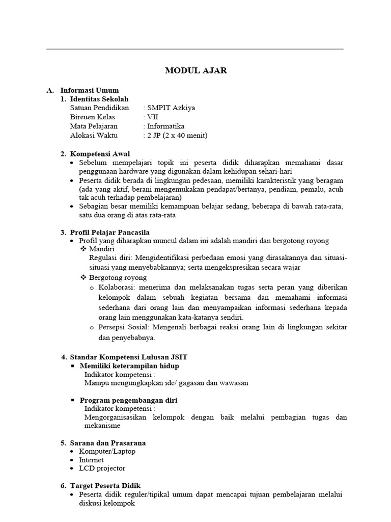 Modul Ajar Hardware | PDF