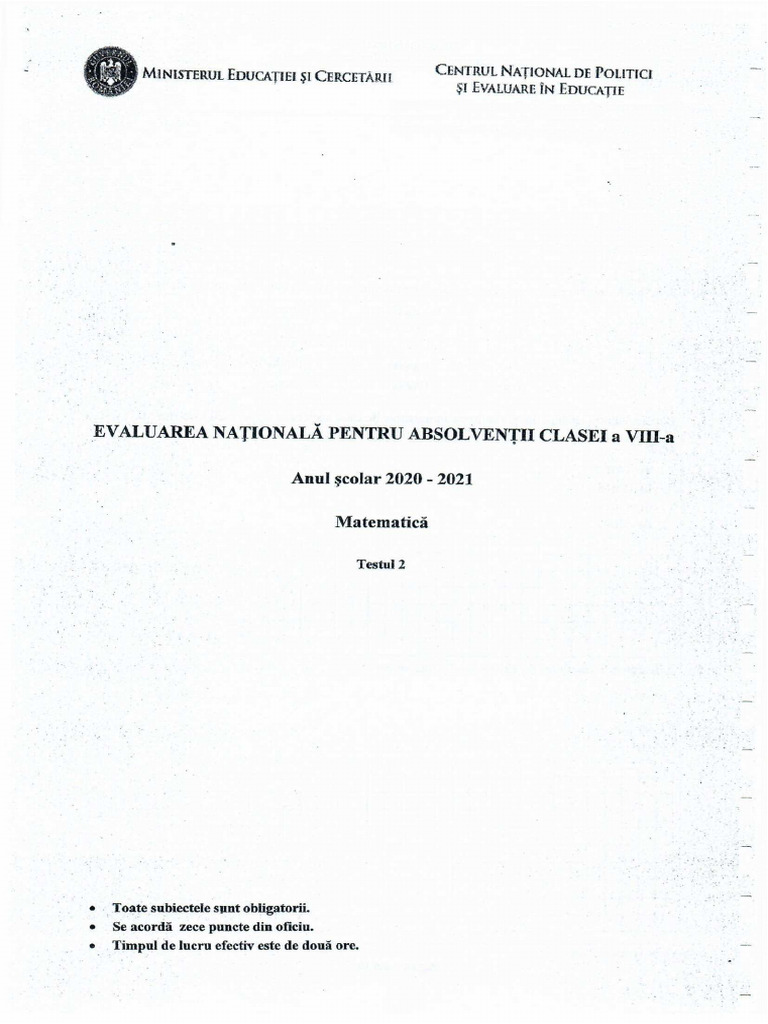 Test2 Mate cls8 - 2021 | PDF